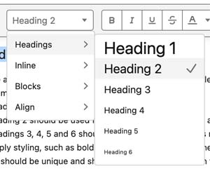 Knowledge Editor: Applying Headings