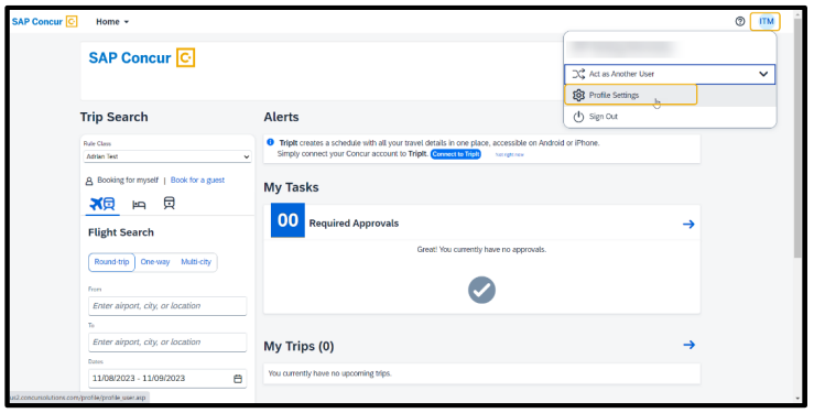 Updating Your SAP Concur Travel Profile