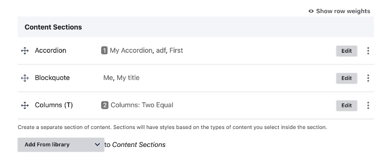 Add a Content Section to a Drupal Web Page