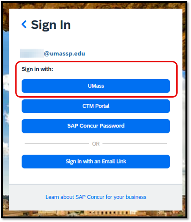 Logging into Concur